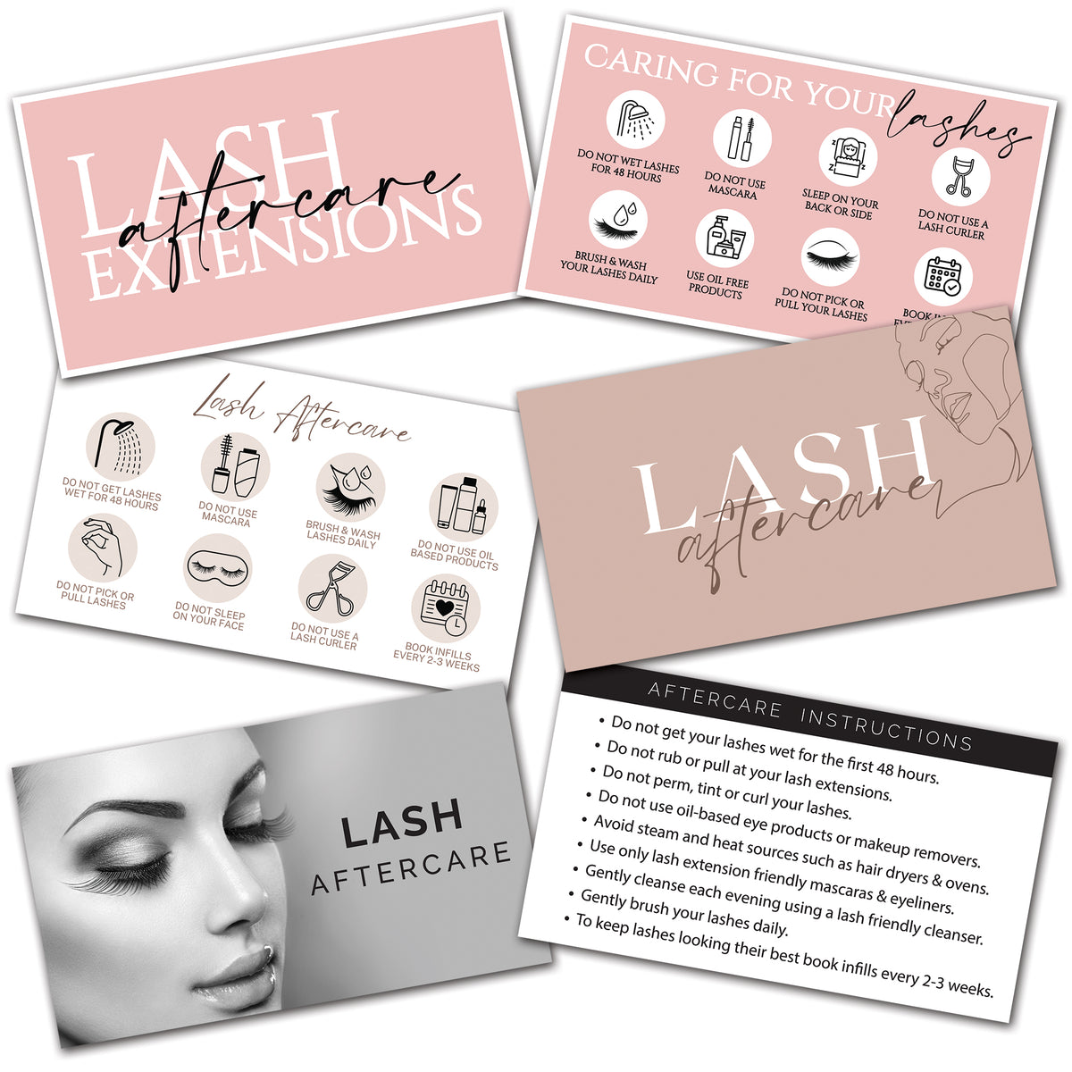 Lash Extension Aftercare Instruction Cards – Lash Pro NZ